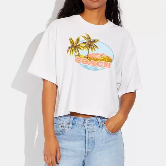 Coach | Tops | Newcoach Hawaiian Cropped T Shirt | Poshmark